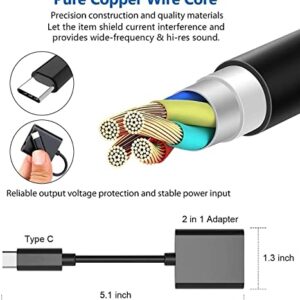 USB Type C to 3.5mm Headphone and Charger Adapter, 2-in-1 USB C to AUX Mic Jack with PD 30W Fast Charging for Stereo,Compatible with Huawei P30 20 Pro/Mate 20 Pro/Google Pixel/Samsung/OnePlus/More USB