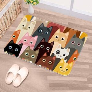 Funny Cats Funny Cartoon Grey Yellow, Indoor Door Mat Durable Front Door Mats Entryway Rug Non-Slip Absorbent Area Rugs Resist Dirt Rugs for Room Decor, 24"x16"