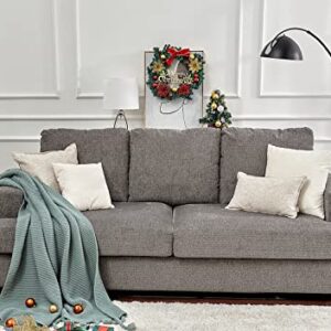 WEPATIO Sofa, Deep Seat Sofa-Contemporary Chenille Sofa Couch, 3 Seater Sofa for Living Room-Oversized Sofa, Grey Comfy Sofa