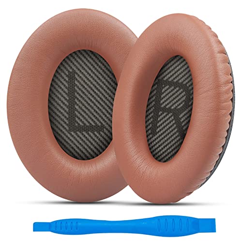 Replacement Ear Pads for Bose QC25 QC35 Headphones Earpads Cushions, Earpads for QuietComfort 2/QC15/QC35II/Ae2/Ae2i/Ae2w/SoundLink1&2/SoundTrue1&2 Around-Ear Ear Cushions, Premium Protein Leather