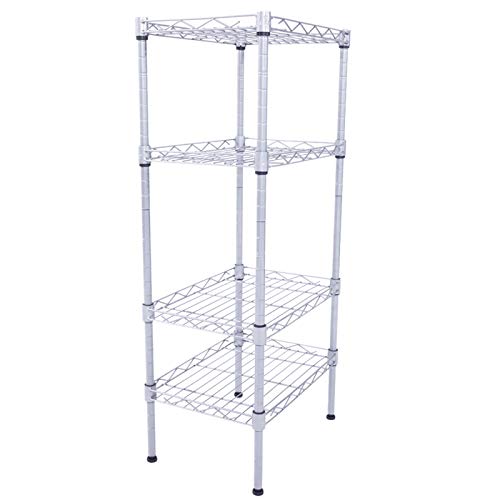 Vasitelan 4 Wire Shelving Steel Storage Rack Adjustable Unit Shelves for Laundry Bathroom Kitchen Pantry Closet