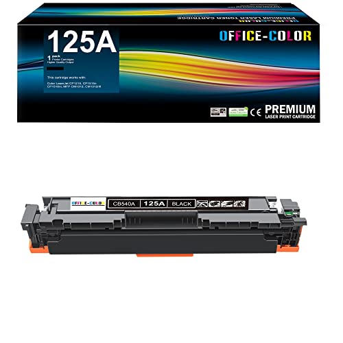 125A Black Toner Cartridge Replacement for HP 125A CB540A for Color Laserjet CM1312 MFP Series, Color Laserjet CP1215, CP1515, CP1518 Series Printer Ink (1 Pack)