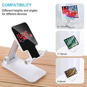 I Love London Funny Bus Cell Phone Stand Foldable Adjustable Cellphone Holder Desktop Dock Compatible with iPhone Switch Tablets (4-13")