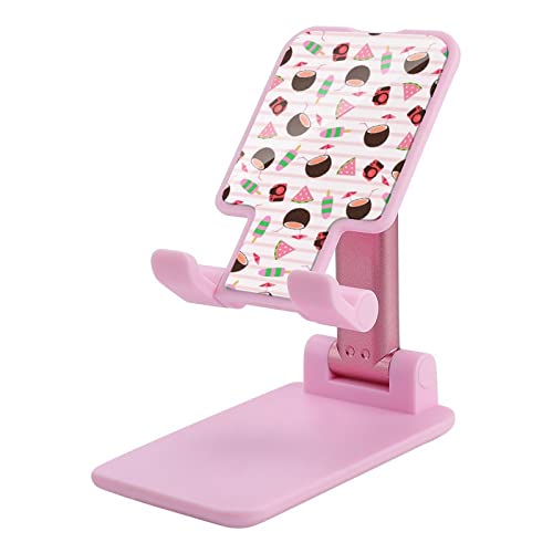 Summer Pattern with Camera Cell Phone Stand Foldable Adjustable Cellphone Holder Desktop Dock Compatible with iPhone Switch Tablets (4-13")