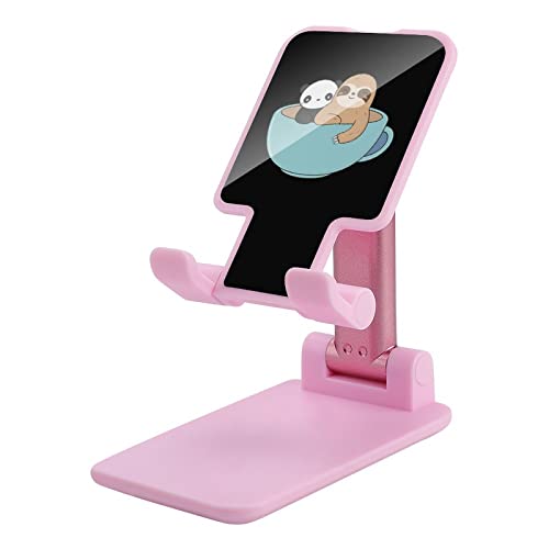 Panda and Sloth Cell Phone Stand Foldable Adjustable Cellphone Holder Desktop Dock Compatible with iPhone Switch Tablets (4-13")