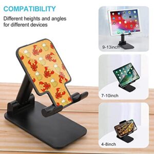 Beer and Crawfish Cell Phone Stand Foldable Adjustable Cellphone Holder Desktop Dock Compatible with iPhone Switch Tablets (4-13")