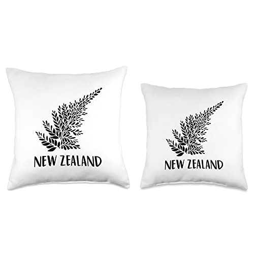 New Zealand Gifts for Men Women Children Silver Fern New Zealand Throw Pillow, 16x16, Multicolor