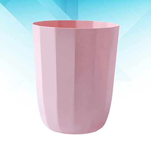 Zerodeko Plastic Trash Can Without Lid, Open Top Trash Basket Round Waste Basket Small Garbage Can Garbage Container for Bathroom, Office, Kitchen (Pink)