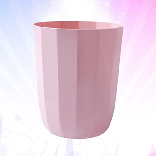 Zerodeko Plastic Trash Can Without Lid, Open Top Trash Basket Round Waste Basket Small Garbage Can Garbage Container for Bathroom, Office, Kitchen (Pink)