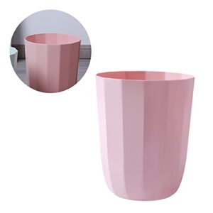 Zerodeko Plastic Trash Can Without Lid, Open Top Trash Basket Round Waste Basket Small Garbage Can Garbage Container for Bathroom, Office, Kitchen (Pink)