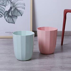 Zerodeko Plastic Trash Can Without Lid, Open Top Trash Basket Round Waste Basket Small Garbage Can Garbage Container for Bathroom, Office, Kitchen (Pink)