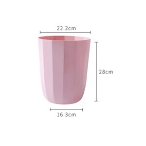 Zerodeko Plastic Trash Can Without Lid, Open Top Trash Basket Round Waste Basket Small Garbage Can Garbage Container for Bathroom, Office, Kitchen (Pink)