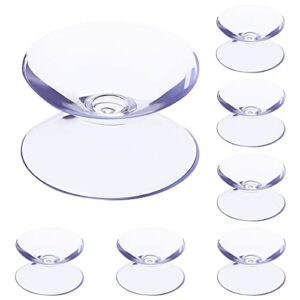 Housoutil 12PCS Double Sided Suction Cups, 10 * 20mm Glass Table Top Bumpers, Glass Table Top Spacers Without Hooks, Window Hanger Suction Cup for Keep The Glass Table Top from Sliding (Transparent)