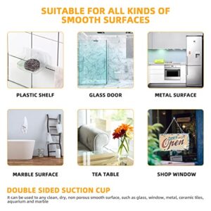 Housoutil 12PCS Double Sided Suction Cups, 10 * 20mm Glass Table Top Bumpers, Glass Table Top Spacers Without Hooks, Window Hanger Suction Cup for Keep The Glass Table Top from Sliding (Transparent)