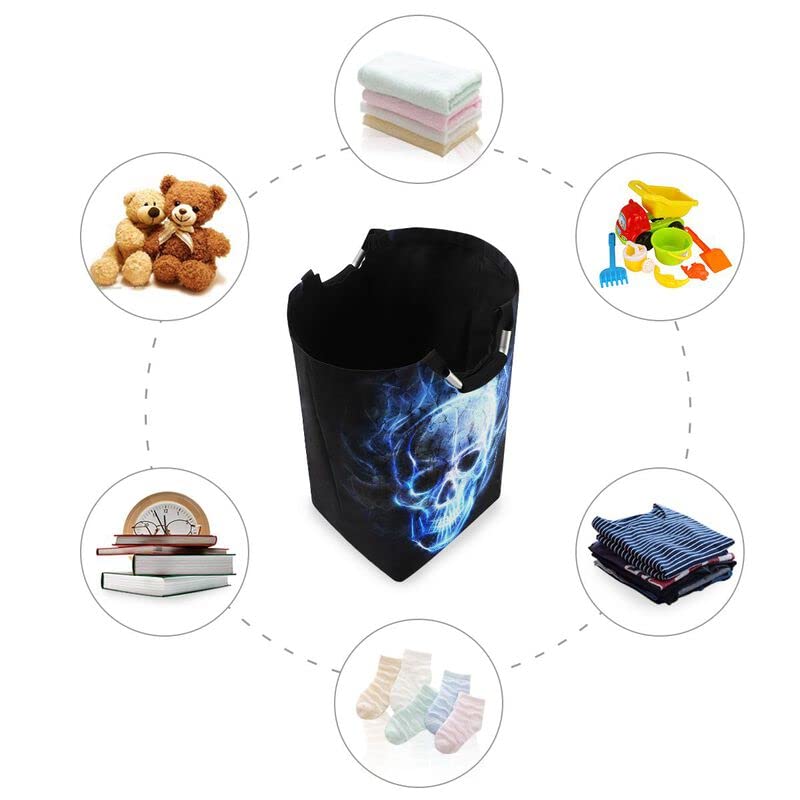 Sletend Skull Large Laundry Basket with Handle Foldable Durable Clothes Hamper Laundry Bag Toy Bin