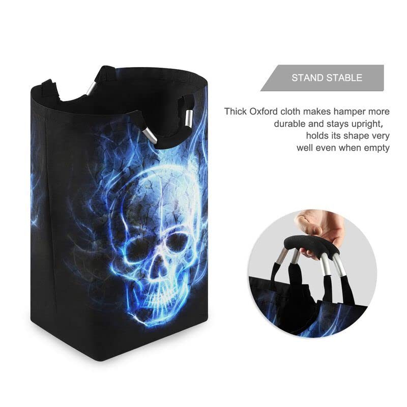 Sletend Skull Large Laundry Basket with Handle Foldable Durable Clothes Hamper Laundry Bag Toy Bin