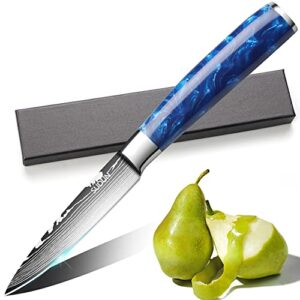 sudun professional paring knife 3.5 inch small kitchen knife ultra sharp german stainless steel 7cr17mov fruit and vegetable cutting chopping knives - full tang ergonomic handle