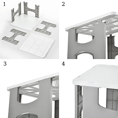 SDlumeiy 4 Tier Shoe Racks, Disassembled and Assembled Simple Shoe Racks, Shoe Organizer, Plastic Shoe Racks. White and Grey (White and Grey, 4tier-2pack)