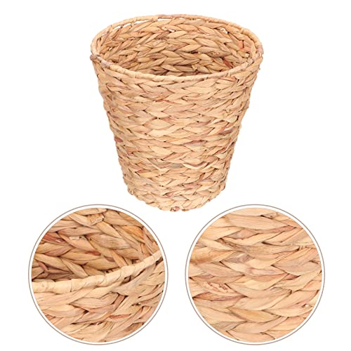 NOLITOY Natural Grass Sundries Nursery for Laundry and Clothes Woven Wicker Living Bedroom Hyacinth Bucket Basket Room Cm Holder Round Recycle Small Vase Hamper Flower Bathrooms Straw