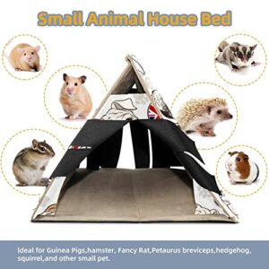 RATGDN Small Pet Hideout English Bulldog Hamster House Guinea Pig Playhouse for Dwarf Rabbits Hedgehogs Chinchillas