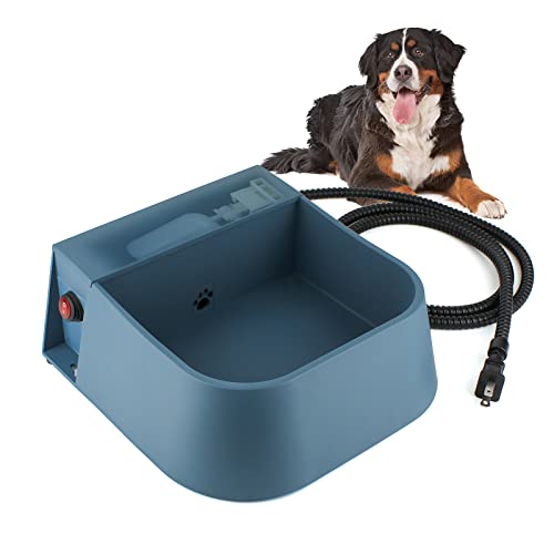 PETLESO Heated Automatic Water Bowl for Dogs, Heated Dog Automatic Filling Outdoor Bowl, Heated Auto Waterer for Dogs, Cats, Chickens, Feral Animals