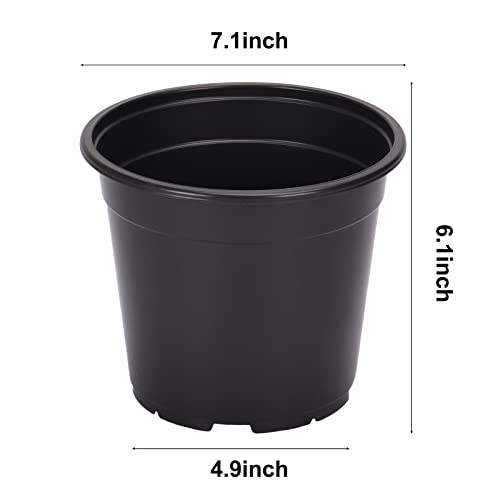 Whonline 50 Pack 1 Gallon Nursery Pots Flexible Plastic Plant Seeding Pots, Seed Starting Pots for Flower Seedling, Cuttings, Transplanting