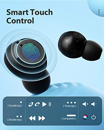 Wireless Earbuds Upgraded 5.3 Headphones with LED Power Display Charging Case IPX7 Waterproof Ear Buds in-Ear Earphones with Microphones for Android Gaming PC Computer Laptop TV Music Sport