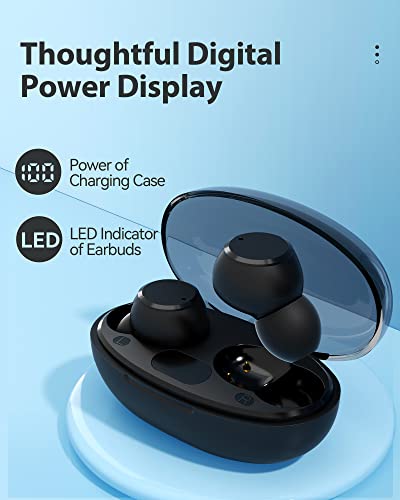 Wireless Earbuds Upgraded 5.3 Headphones with LED Power Display Charging Case IPX7 Waterproof Ear Buds in-Ear Earphones with Microphones for Android Gaming PC Computer Laptop TV Music Sport