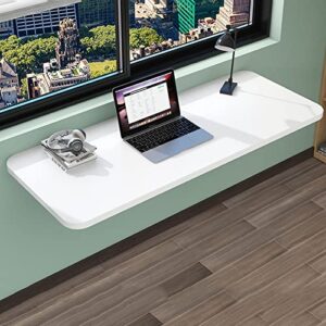 Wall Mounted Floating Desk, Fold Down Wall Mount Desk Fold Away Desk, Multifunctional Wall Mounted Computer Desk for Space Saving (Color : White, Size : L100xW60cm/L39xW24in)