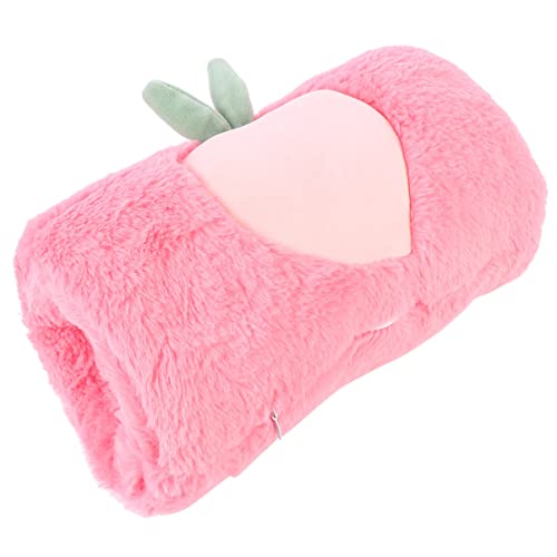 DECHOUS Women Hand Muffs Winter Hand Warmer Plush Hugging Pillow Hand Warmer Faux Fur Hand Muffs Peach Pattern Plush Pillow Cozy Arm Warmer Plush Pillows Hand Warmer Pouch