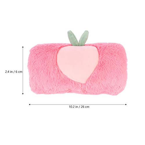 DECHOUS Women Hand Muffs Winter Hand Warmer Plush Hugging Pillow Hand Warmer Faux Fur Hand Muffs Peach Pattern Plush Pillow Cozy Arm Warmer Plush Pillows Hand Warmer Pouch