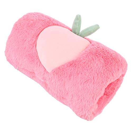 DECHOUS Women Hand Muffs Winter Hand Warmer Plush Hugging Pillow Hand Warmer Faux Fur Hand Muffs Peach Pattern Plush Pillow Cozy Arm Warmer Plush Pillows Hand Warmer Pouch