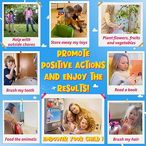 US Teacher-Designed Reward Chart by ParentaliTips - 120 Magnetic Chores for Multiple Kids - 456 Tokens - ADHD & Autism Visual Schedule - Toddler Chore - Daily Behavior Chart - Bedtime Routine