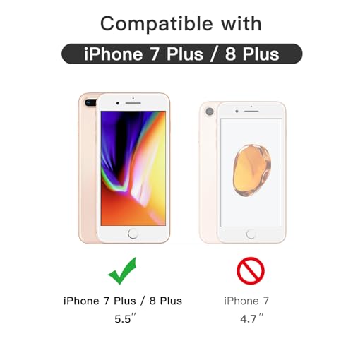 JETech Full Coverage Screen Protector for iPhone 8 Plus/7 Plus 5.5-Inch, White Edge Tempered Glass Film with Easy Installation Tool, Case-Friendly, HD Clear, 3-Pack (White)