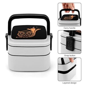 Owl Sachs Lunch Box Portable Double-Layer Bento Box Large Capacity Lunch Container Food Container with Spoon