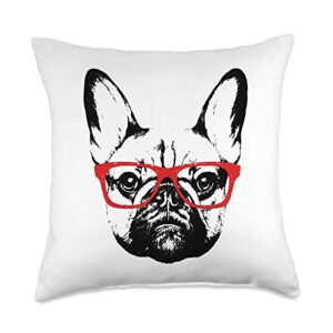 frenchie shirts, french bulldog, frenchie mom, dog pug bull throw pillow, 18x18, multicolor