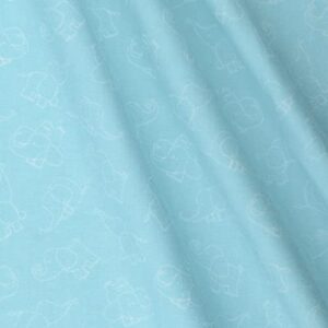 Mook Fabrics Flannel PRT Playing Elephant, Blue, 15 Yard Bolt