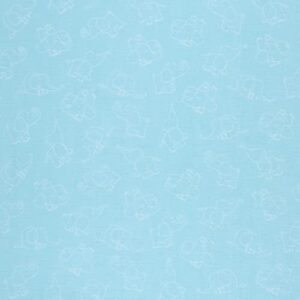 mook fabrics flannel prt playing elephant, blue, 15 yard bolt