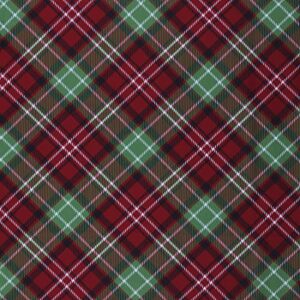 mook fabrics cotton christmas plaid, green/red, 15 yard bolt