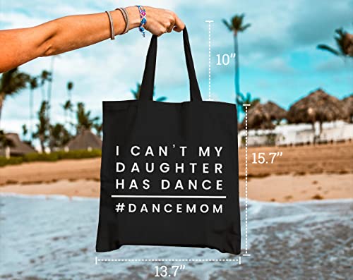 GXVUIS Dance Mom Canvas Tote Bag for Women Minimalism Letters Graphic Reusable Grocery Shoulder Shopping Bags Funny Gifts Black