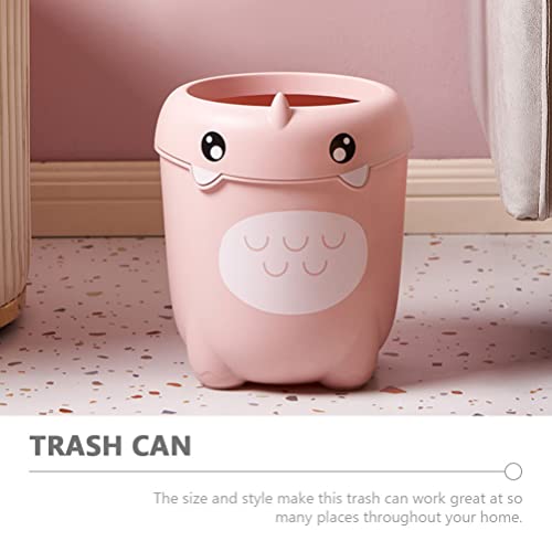 Homoyoyo Plastic Storage Bins Trash Cans Plastic Garbage Can, Cartoon Decorative Trash Can Wastebasket Paper Basket with Pressure Ring for Home Kitchen Bathroom, Trash Cans Trash Cans Car Decor