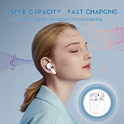 Wireless Charging Case for Airpod 1/2, Charger Case Replacement with Sync Button and Built-in 450 mAH Battery, No Earbuds Include (White)