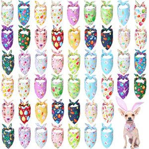 50 pieces easter dog bandanas bulk dog kerchief set bibs triangle dog scarf dog bandanas with easter egg rabbit carrot patterns for easter party pet costume accessories decoration