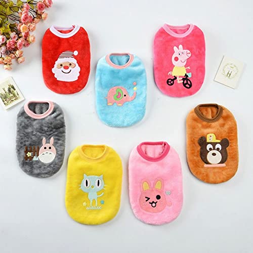 REBABA Warm Fleece Dog Vest Puppy Sweater, Pet Fall Winter Soft Warm Clothes Shirt Vest for Small Dogs Kitten Chihuahua Yorkies(XXXS-Strawberry)