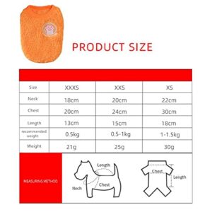 REBABA Warm Fleece Dog Vest Puppy Sweater, Pet Fall Winter Soft Warm Clothes Shirt Vest for Small Dogs Kitten Chihuahua Yorkies(XXXS-Strawberry)