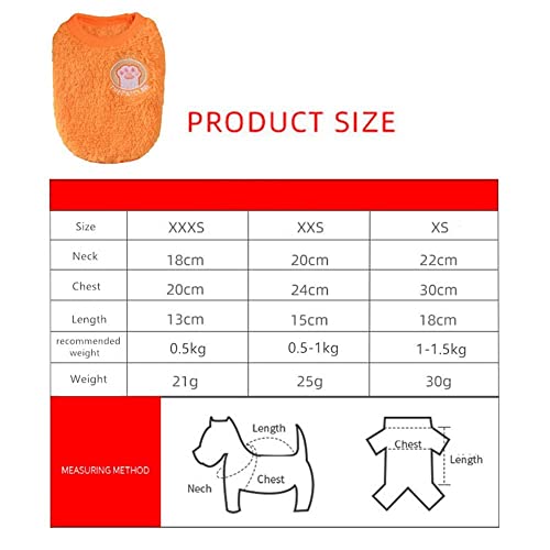 REBABA Warm Fleece Dog Vest Puppy Sweater, Pet Fall Winter Soft Warm Clothes Shirt Vest for Small Dogs Kitten Chihuahua Yorkies(XXXS-Strawberry)