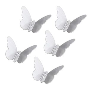 oautosjy 5pcs butterfly coat hat hooks wall mounted metal hooks stainless steel bath towel hook decorative wall animal hooks robe hangers home decor hanging rack hooks for entryway bedroom bathroom