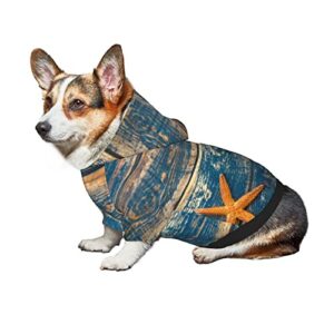 Starfish Dog Hoodies, Pet Clothes Costumes, Pets Wear Hoodie Sweatshirt Outfit for Dogs Cats Outdoor, Large