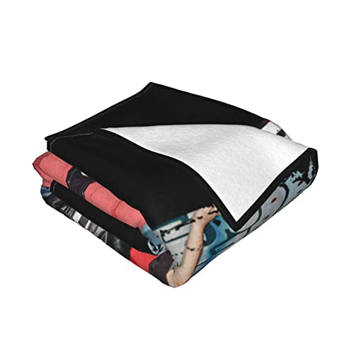 CUPLES Big Singer Time Band Ru Popularity Sh Blanket Suitable for All Seasons Fashion Backpacking 80"x60" Black