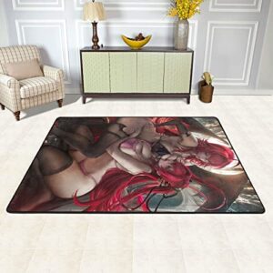 anime highschool dxd rias carpet ultra large anti slip area rug cozy home decor floor rug for kids bedroom living area room bedroom 36"x24"